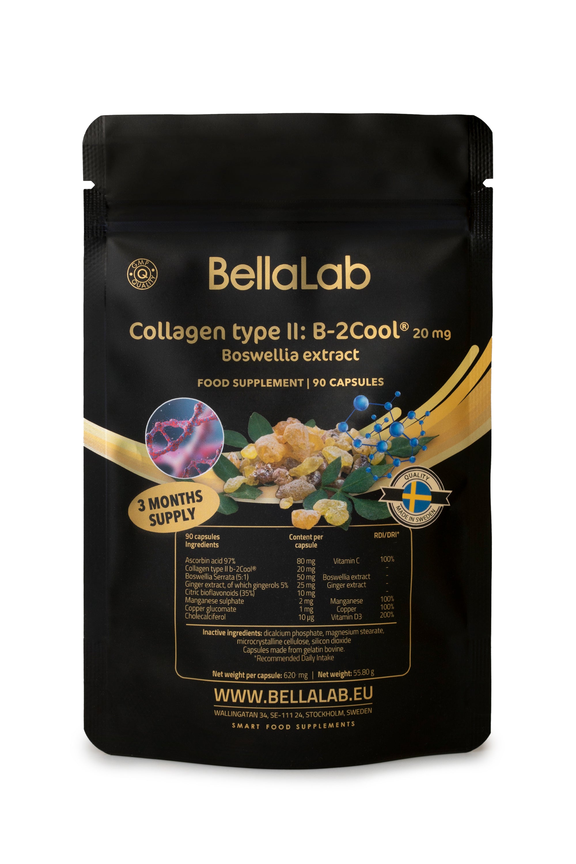 Kollageen II tüüpi + Frankincense ekstrakt – Bellalab EE