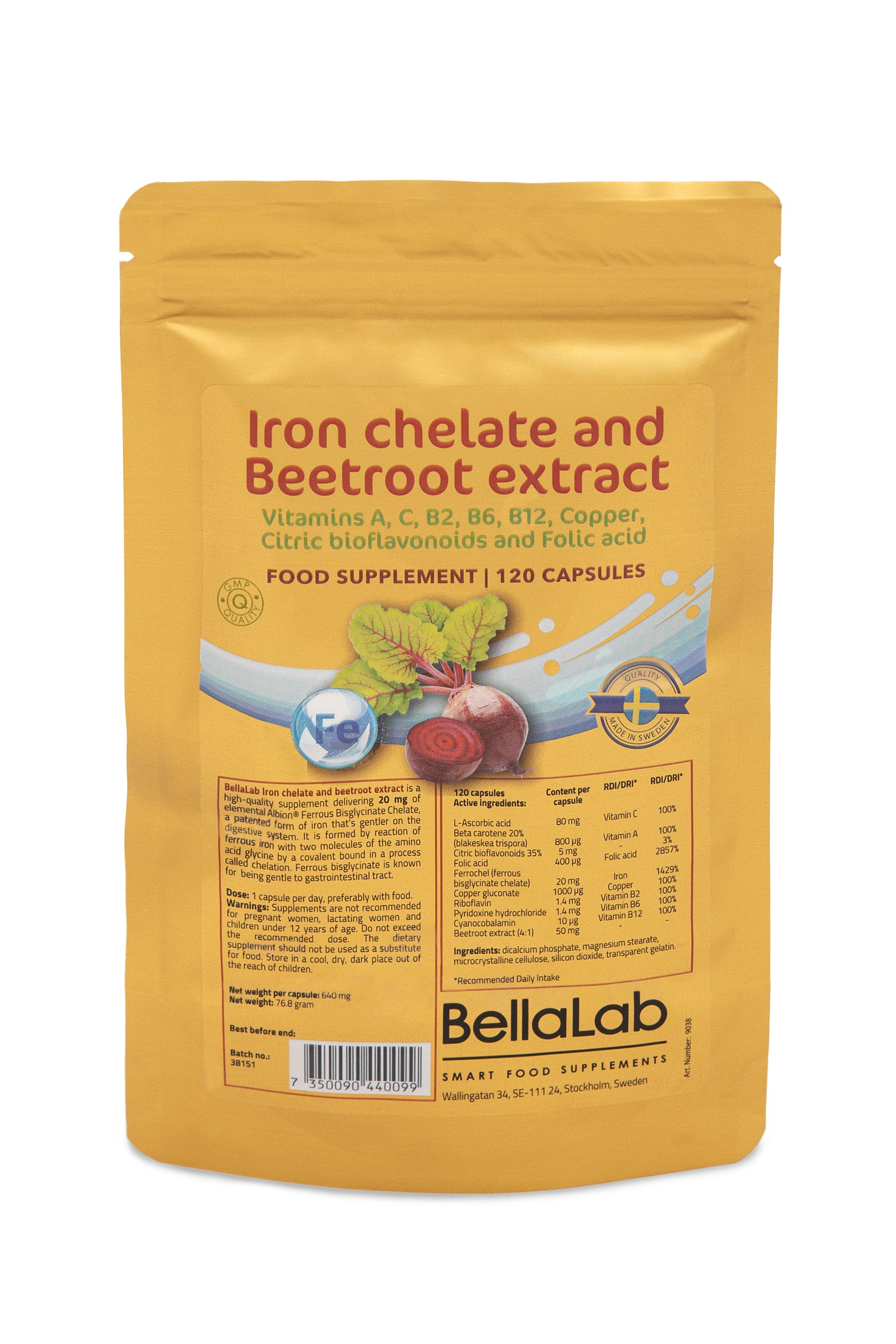 Raud + peedi ekstrakt + vitamiinid – Bellalab EE